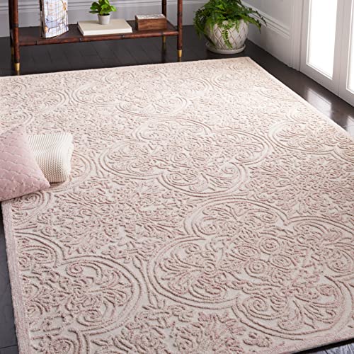 MARTHA STEWART Collection by SAFAVIEH 5' x 8' Ivory/Pink MSR3511U Handmade Contemporary Wool Area Rug