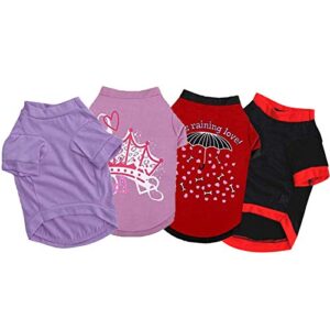 dog four piece t-shirt puppy clothing shirt for pet summer pet clothes dog boy sweatshirt puppy tee shirts doggy costume dog winter warm coat