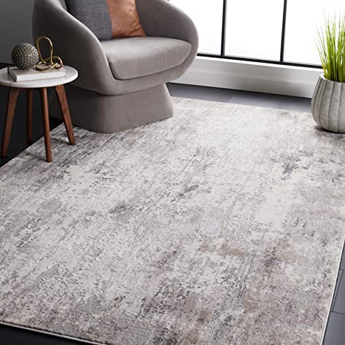 Safavieh Vogue Collection Area Rug - 9' x 12', Grey & Ivory, Modern Abstract Design, Non-Shedding & Easy Care, Ideal for High Traffic Areas in Living Room, Bedroom (VGE152F)