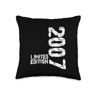 birthday gift ideas vintage 2007 limited edition birthday vintage retro throw pillow, 16x16, multicolor