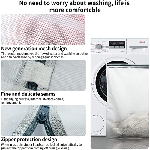 PROMEED Reusable Mesh Laundry Bag for Delicates, Large Size Wash Bag for Mulberry Silk Pillowcase Fitted Sheet Flat Sheet,1Pc Washing Machine Wash Bags for Shirt,Blouse,Underwear,Baby Clothes(20"x24")