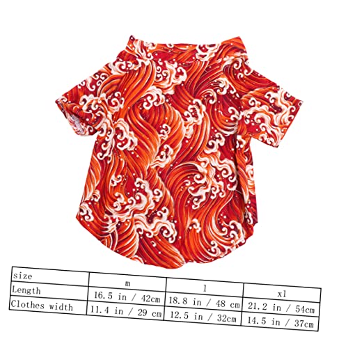 Vest Custume Top Printed Spring Beach Puppy Shirt Pet Clothes Jackets XL Style Coat for Japanese Dog Floral Dogs Creative Cats Summer Size Party Outfits Sleeve Kitten Red Short