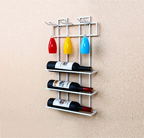 Wine Racks Metal Wall Mounted Wine Racks European Style Iron Multi-Bottle Red Wine Bottle Holder Upside Down Creative Wine Racks (Black, Bronze, White, Three Colors Available) (Col