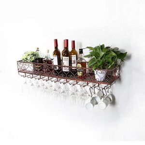 wine racks metal iron wine rack upside down glass holder insert glass frame hanging wine rack shelf creative tall cup holder glassware rack (size : l60*w25cm)