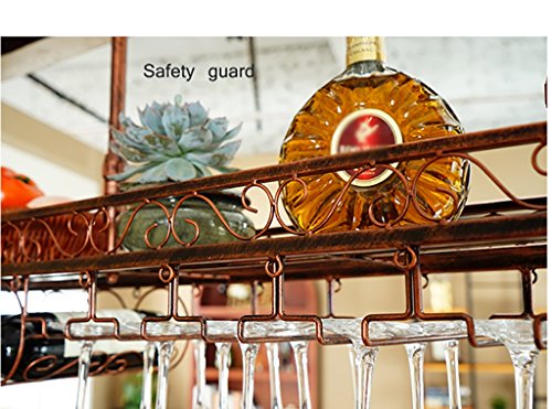 Wine Racks Metal Wine Rack/Hanging Red Wine Cup Holder/Hanging Upside Down Glass Holder/Creative Home Bar/Wine Rack Hanging Glass Holder (Color : 1, Size : 60 * 25 * 32cm)