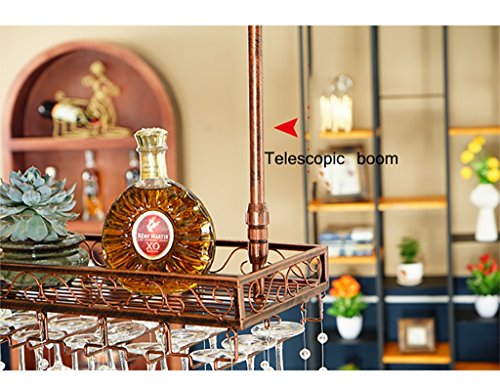 Wine Racks Metal Wine Rack/Hanging Red Wine Cup Holder/Hanging Upside Down Glass Holder/Creative Home Bar/Wine Rack Hanging Glass Holder (Color : 1, Size : 60 * 25 * 32cm)