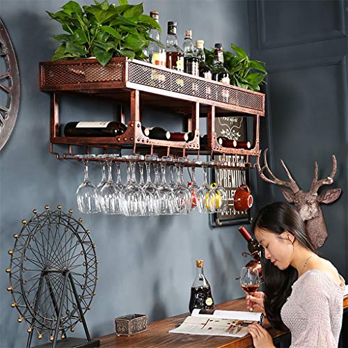 Wine Racks Metal Iron Wine Rack Upside Down Glass Holder Insert Glass Frame Hanging Wine Rack Wine Rack Creative Tall Cup Holder Glassware Rack (Size : L120*W35cm)