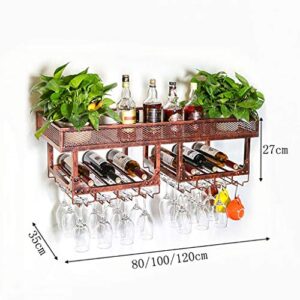 Wine Racks Metal Iron Wine Rack Upside Down Glass Holder Insert Glass Frame Hanging Wine Rack Wine Rack Creative Tall Cup Holder Glassware Rack (Size : L120*W35cm)