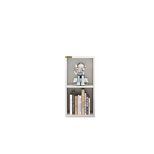 ALISENED Small Bookshelf, Wooden Stackable Cubby 2 Cube Shelf, Modern Small Spaces Storage Organizer Bookcase Display Rack for Bedroom, Library, Living Room, Home, Office, White