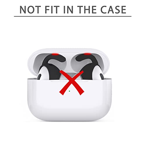 Luckvan 4 Pairs Ear Hooks for AirPods Pro 2 with Silicone Storage Pouch Earbuds Cover for AirPods Pro2 Accessory Wing Ear Tips Black