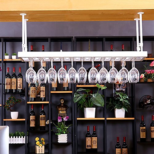 Wine Racks Metal Wine Rack, Glassware Rack, Hanging Wine Rack, Hanging Goblet Rack, Creative Wine Glass Holder (White) (Size : L100*35CM)