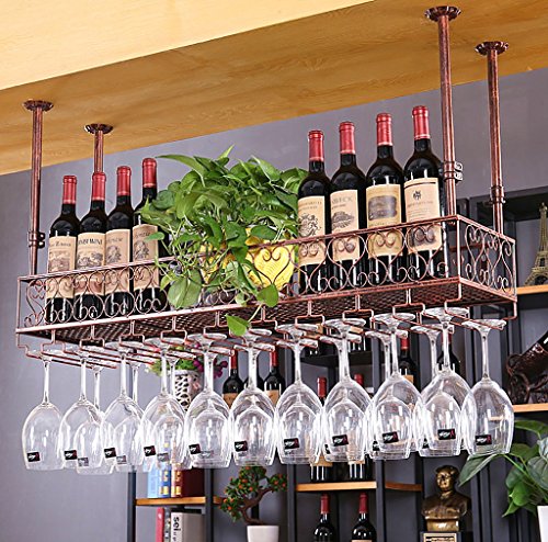 Wine Racks Metal Wine Rack/Hanging Red Wine Cup Holder/Hanging Upside Down Glass Holder/Creative Home Bar/Wine Rack Hanging Glass Holder (Size : 50 * 25cm)