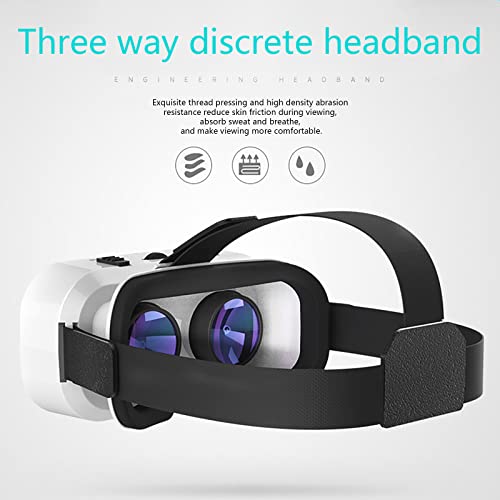 QIUSGE VR Headset Advanced All-in-One Virtual Reality Glasses Compatible with Phone,Soft & Comfortable New 3D VR Glasses Suitable for Movies with Remote Control (#3 VR Glasses +B Handle+Mirror Cloth)