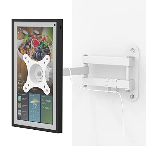 Laivli Wall Mount for Echo Show 15, and Monitors 13"-27", with 15 Inch Extension Arm, Full Motion Adjustable - Easy to Rotate, Swivel, Tilt and Fold, Metal Echo Show 15 Wall Mounting Bracket