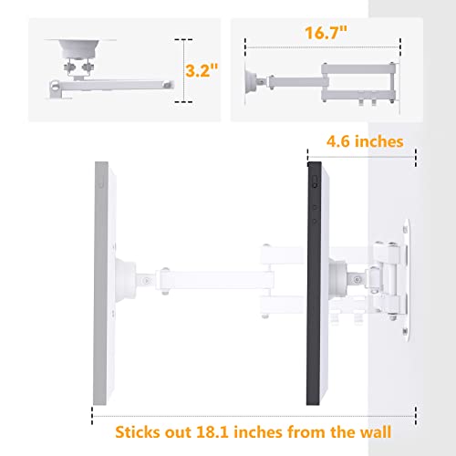 Laivli Wall Mount for Echo Show 15, and Monitors 13"-27", with 15 Inch Extension Arm, Full Motion Adjustable - Easy to Rotate, Swivel, Tilt and Fold, Metal Echo Show 15 Wall Mounting Bracket