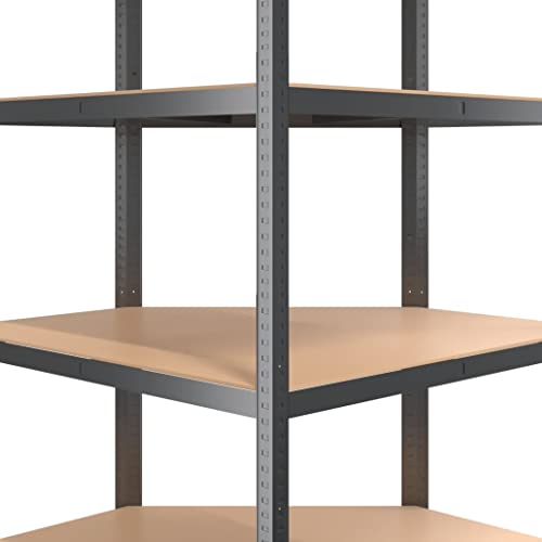 5 Tier Corner Shelf,Storage Shelf Units with a Reinforcement Bar,165.3 lb Loading Capacity per Shelf,Adjustable Storage Rack for Kitchen,Laundry Room, Basement, Bathroom 21.7"x21.7"x67.7" Anthracite