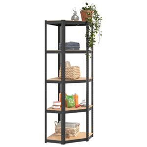 5 Tier Corner Shelf,Storage Shelf Units with a Reinforcement Bar,165.3 lb Loading Capacity per Shelf,Adjustable Storage Rack for Kitchen,Laundry Room, Basement, Bathroom 21.7"x21.7"x67.7" Anthracite