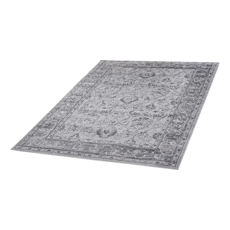 Ashcroft Furniture Co Usak Collection 6' x 9' Gray Oriental Distressed Non-Shedding Area Rug