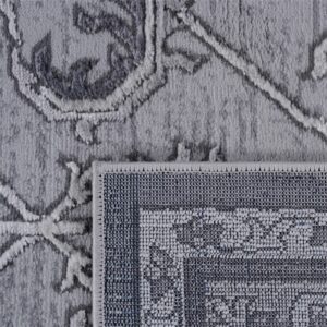 Ashcroft Furniture Co Usak Collection 6' x 9' Gray Oriental Distressed Non-Shedding Area Rug