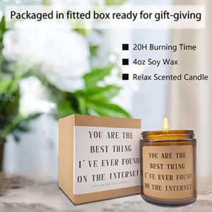 Candles Gifts for Women Men, Best Thing On The Internet Lavender Scented Candle, Funny Anniversary Birthday Christmas Valentines Day Gifts for Him Her Best Friends, Romantic Gifts for Husband Wife