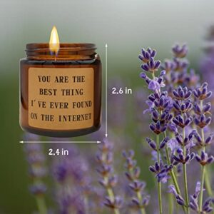 Candles Gifts for Women Men, Best Thing On The Internet Lavender Scented Candle, Funny Anniversary Birthday Christmas Valentines Day Gifts for Him Her Best Friends, Romantic Gifts for Husband Wife