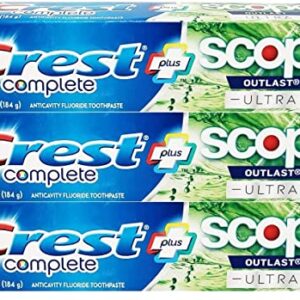 Crest Complete Whitening Plus Scope Outlast Ultra Toothpaste 6.5 oz (184g) - Pack of 3