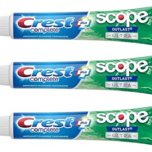 Crest Complete Whitening Plus Scope Outlast Ultra Toothpaste 6.5 oz (184g) - Pack of 3