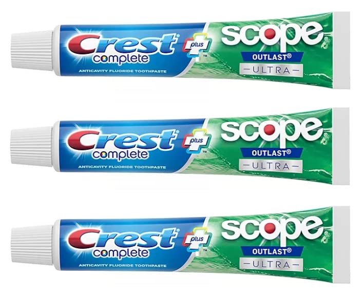 Crest Complete Whitening Plus Scope Outlast Ultra Toothpaste 6.5 oz (184g) - Pack of 3