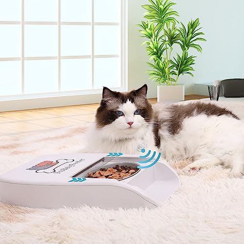 FurBabyFeeder Automatic Microchip Pet Feeder - Uses RFID Collar Tag - Multi-Pet - LCD Display - Suitable for Both Wet and Dry Food (White)