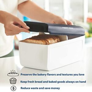 Tupperware Bread Saver- Storage Container & Bread Box for Bread, Pastries, Bagels & More, CondensControl- Moisture Control Technology, Keeps Bread Fresher Longer- 12.63" x 6.5" x 6"