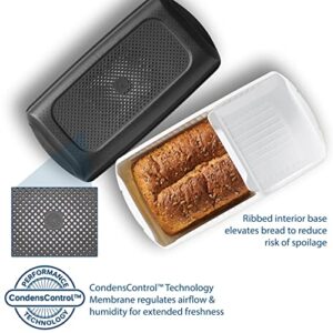 Tupperware Bread Saver- Storage Container & Bread Box for Bread, Pastries, Bagels & More, CondensControl- Moisture Control Technology, Keeps Bread Fresher Longer- 12.63" x 6.5" x 6"