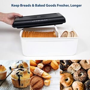 Tupperware Bread Saver- Storage Container & Bread Box for Bread, Pastries, Bagels & More, CondensControl- Moisture Control Technology, Keeps Bread Fresher Longer- 12.63" x 6.5" x 6"