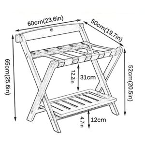 QQXX Suitcase Stand,Luggage Rack,Folding Luggage Racks with Storage Shelf,Luggage Stand Foldable Suitcase Racks Ideal for Guest Room,Bedroom,Hotel(23.6"*25.6", White)