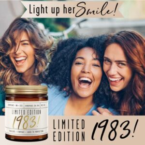 40th Birthday Gifts for Women Unique - 'Limited Edition 1983' Soy, w/Champagne on Ice I 40 Birthday Gifts for Women I 40 Year Old Birthday Gifts for Women I 9oz Reusable Jar, 50Hr Burn, Made in USA