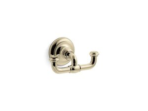 kohler 72572-af artifacts double robe hook in vibrant french gold