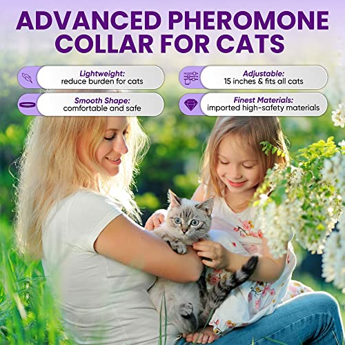 4 Pack Calming Collar for Cats, Cat Calming Collar, All New Calming Pheromone Collar for Cats, Cat Pheromone Collar, Cat Calming Collar for Anxiety, Efficient Relieve Anxiety and Stress