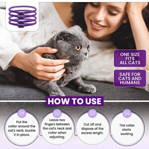 4 Pack Calming Collar for Cats, Cat Calming Collar, All New Calming Pheromone Collar for Cats, Cat Pheromone Collar, Cat Calming Collar for Anxiety, Efficient Relieve Anxiety and Stress