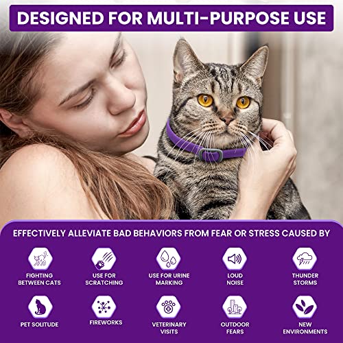 4 Pack Calming Collar for Cats, Cat Calming Collar, All New Calming Pheromone Collar for Cats, Cat Pheromone Collar, Cat Calming Collar for Anxiety, Efficient Relieve Anxiety and Stress