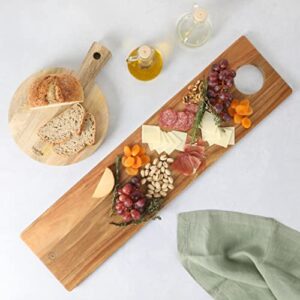 MARTHA STEWART Charcot 31.5 X 8 Large Charcuterie Serving Board - Rectangular - Acacia Wood