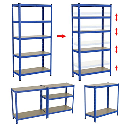 Garage Shelving Units Heavy Duty Racking Shelves for Storage -5 Tier (175KG Per Shelf), 875KG Capacity for Workshop, Shed, Office,5 Year Warranty,H148 x W70 x D30cm/ 58.27 x 27.56 x 11.81 inches