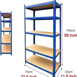 Garage Shelving Units Heavy Duty Racking Shelves for Storage -5 Tier (175KG Per Shelf), 875KG Capacity for Workshop, Shed, Office,5 Year Warranty,H148 x W70 x D30cm/ 58.27 x 27.56 x 11.81 inches