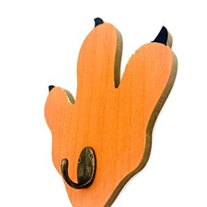 Dinosaur Footprint Kids Coat Hanger - Dino Decorations for Bathroom, Classroom, Kids Playroom, and Dinosaur Nursery Decor - Dinosaur Decor Boys Room Trex Wall Decor - Bright Orange