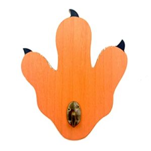 Dinosaur Footprint Kids Coat Hanger - Dino Decorations for Bathroom, Classroom, Kids Playroom, and Dinosaur Nursery Decor - Dinosaur Decor Boys Room Trex Wall Decor - Bright Orange