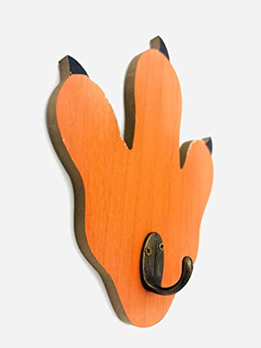 Dinosaur Footprint Kids Coat Hanger - Dino Decorations for Bathroom, Classroom, Kids Playroom, and Dinosaur Nursery Decor - Dinosaur Decor Boys Room Trex Wall Decor - Bright Orange