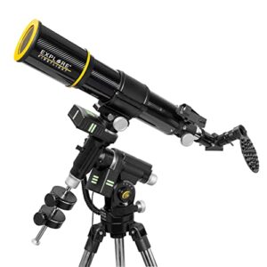 explore scientific firstlight 80mm cf refractor telescope go-to tracker combo with solar filter