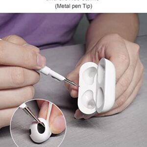 Cleaner Kit for Airpods, Zapica Multi-Function Cleaning Pen for Airpod Pro with Plush Cloth for Earbuds, Earphone, iPod, iPhone, iPad, Laptop Cleaning Tools (White)