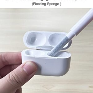 Cleaner Kit for Airpods, Zapica Multi-Function Cleaning Pen for Airpod Pro with Plush Cloth for Earbuds, Earphone, iPod, iPhone, iPad, Laptop Cleaning Tools (White)