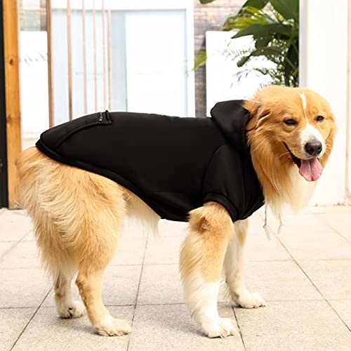 Winter Clothes for Dogs Female Pet Autumn and Winter Fleece Zipper Pocket Sweatshirt Black Cats Hoodies Cute Warm Pet Clothes Winter Dog Clothes for Small Dogs