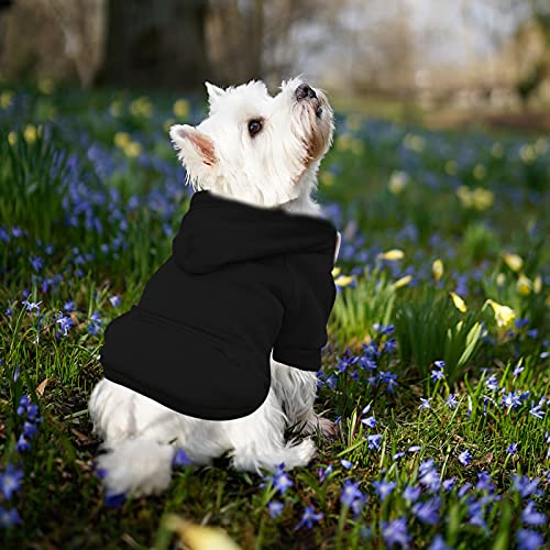 Winter Clothes for Dogs Female Pet Autumn and Winter Fleece Zipper Pocket Sweatshirt Black Cats Hoodies Cute Warm Pet Clothes Winter Dog Clothes for Small Dogs