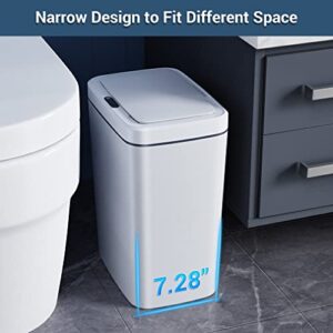 EFFUN Automatic Trash Can, 4.2 Gallon Motion Trash Can Touchless, Smart Hands Free Trash Can, Waterproof Narrow Trash Can with Lid for Bedroom, Bathroom, Kitchen, Office, Living Room (Bright White)